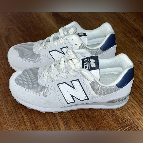 New Balance | Shoes | New Balance 574 Gray And White Sneakers Size 5 ...